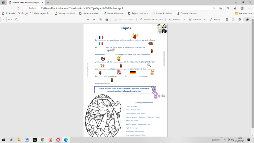 Pâques: Activités pour les débutants – Ma prof de FLE